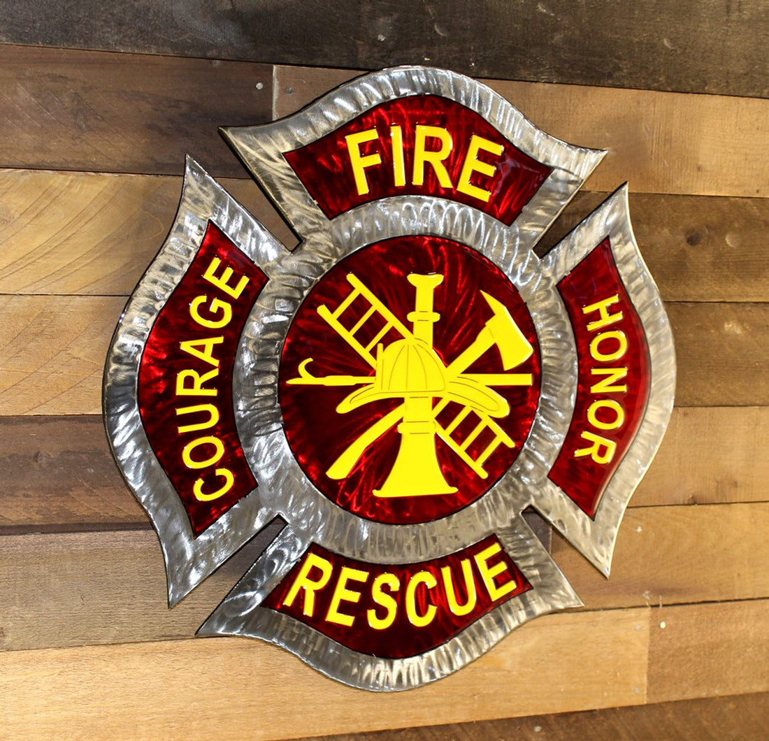 The Fireman Maltese Cross sculpture is cut from 1/8 inch steel plate ...
