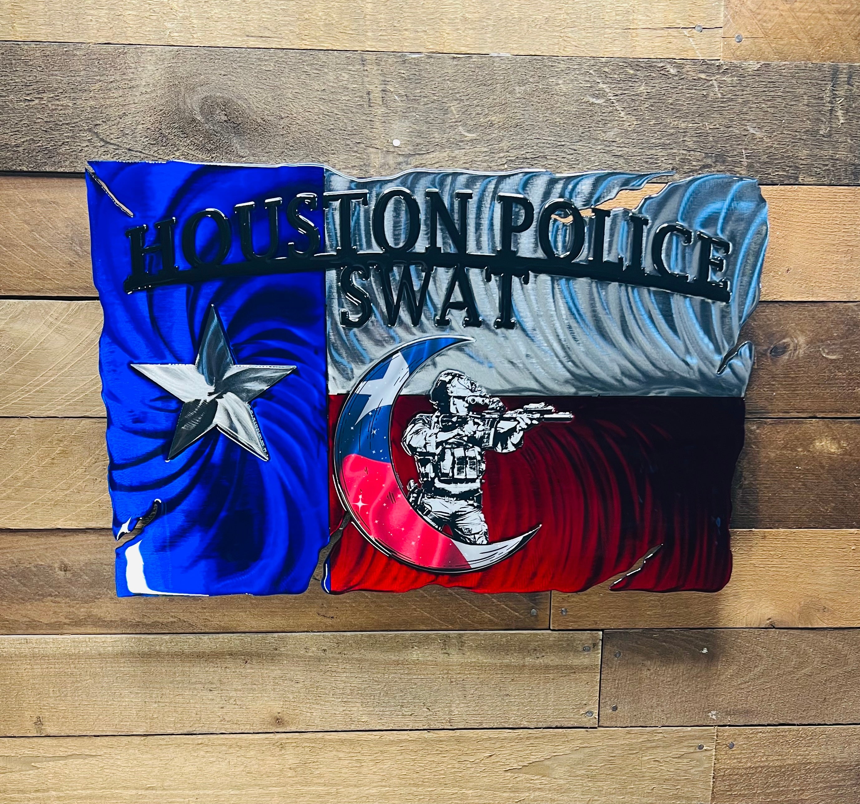 The Texas State flag forged in steel.Each sculpture is cut from 1/8 ...
