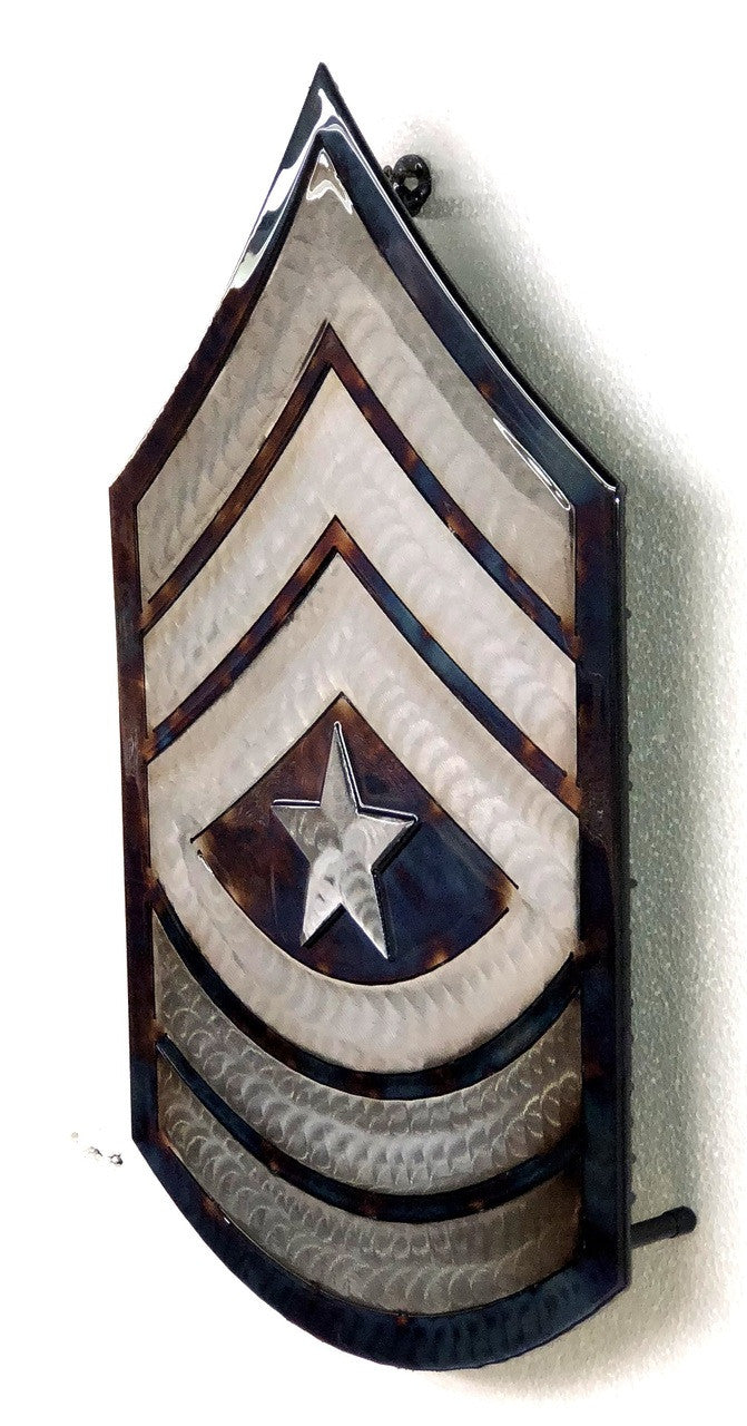 The Sergeant Major sculpture is cut from 1/8 inch steel plate and then ...