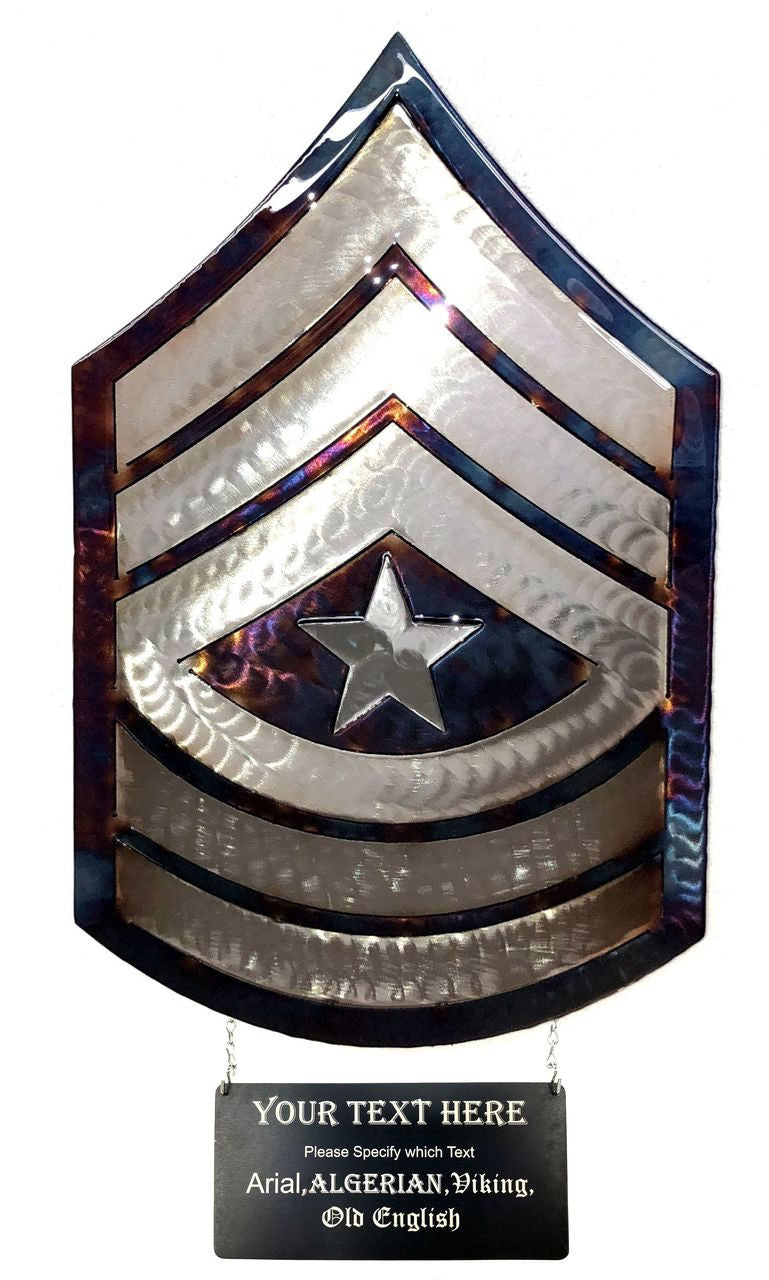 The Sergeant Major sculpture is cut from 1/8 inch steel plate and then ...