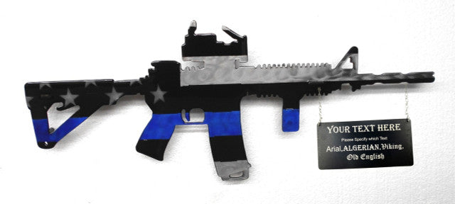 The AR Blue Line metal sculpture is cut from 1/8 inch steel plate and ...