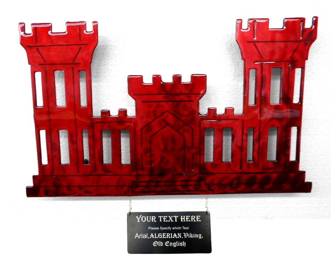 The Red Engineer Branch insignia sculpture is cut from 1/8 inch steel ...
