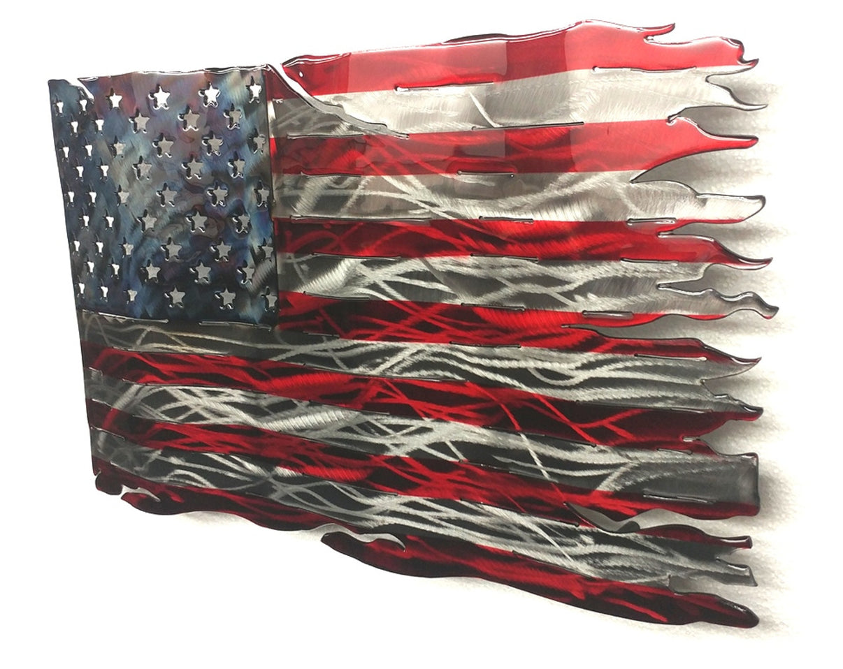 Our countries flag forged in steel. Each sculpture is cut from 1/8 inch ...