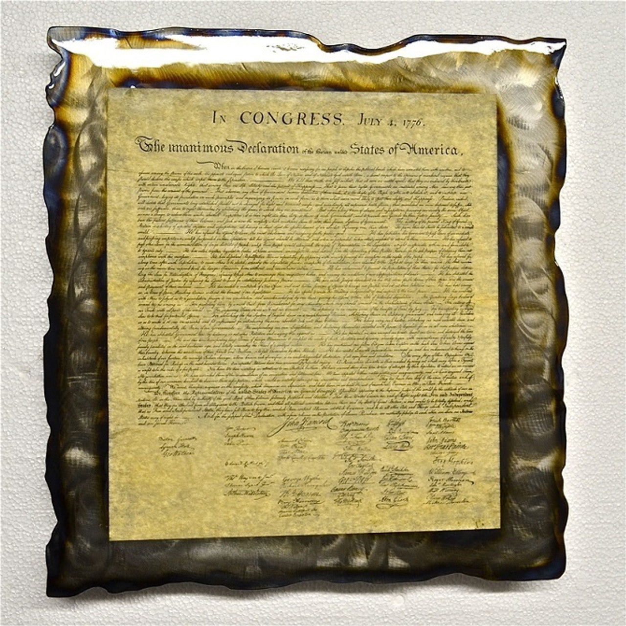 The copy of the Declaration embedded in the steel is an exact copy ...